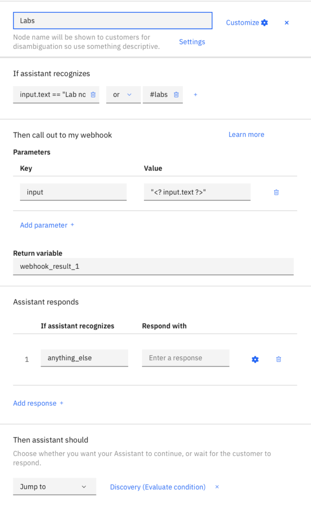 Lab Notes: Creating a chatbot using Watson Assistant